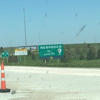 Wyoming / Nebraska State Line - Border Crossing in Pine Bluffs