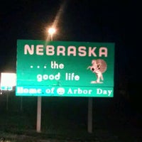 Wyoming / Nebraska State Line - Border Crossing in Pine Bluffs