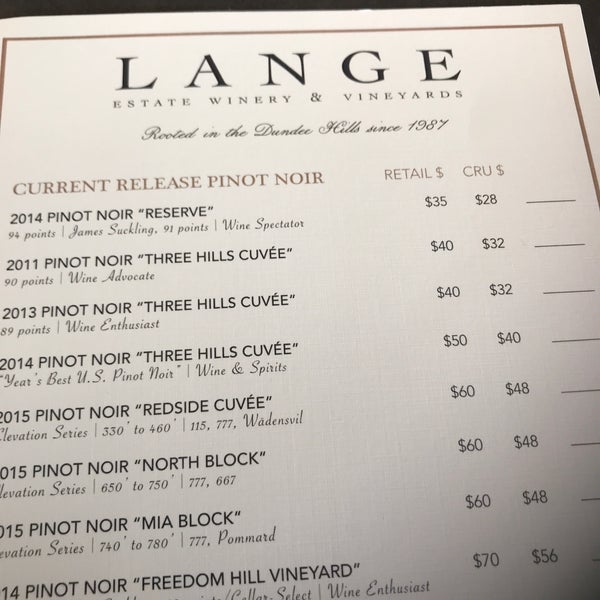 Lange Winery - Dundee, OR